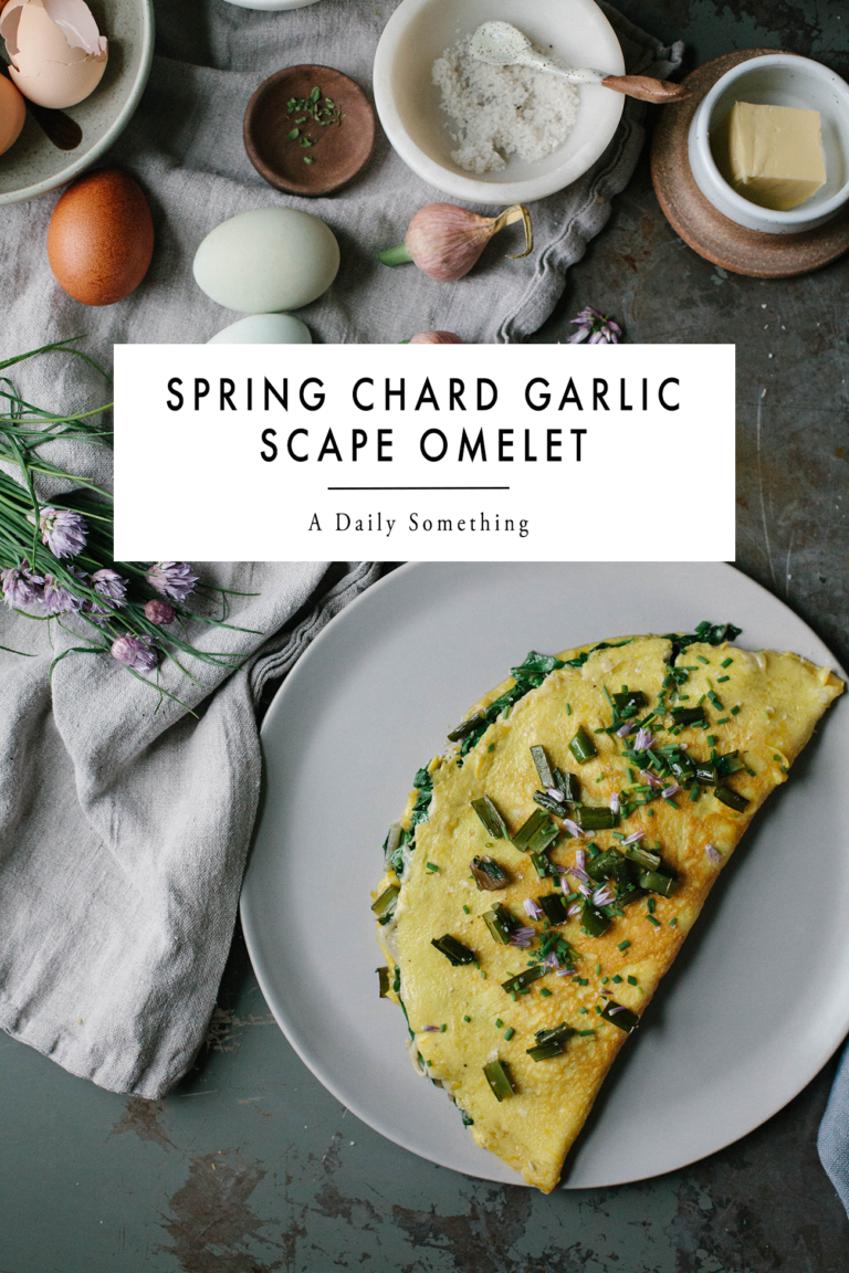 Spring Omelet with Swiss Chard, Garlic Scapes, Chive Blossoms - A Daily ...