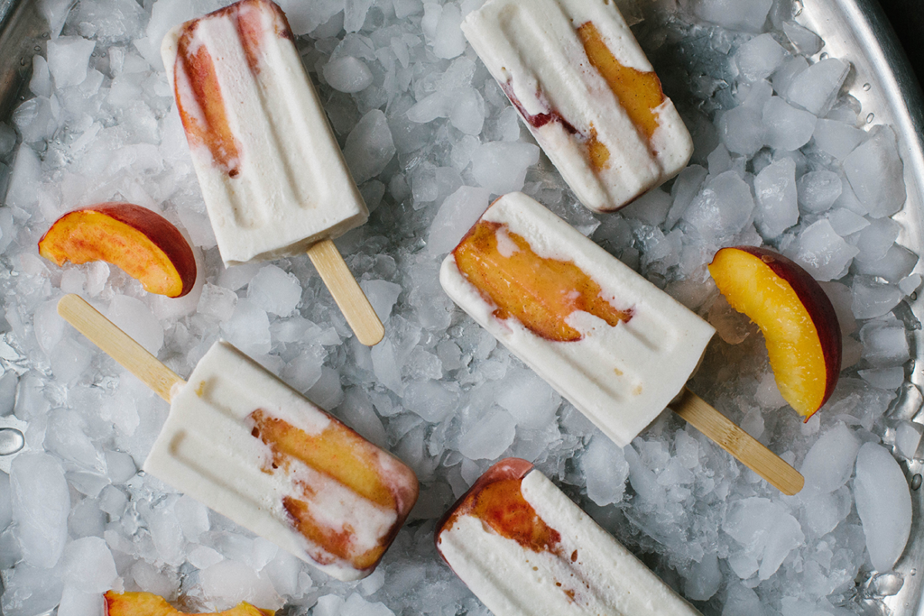 Peach Coconut Cream Popsicles with Honey and Cardamom - A Daily Something