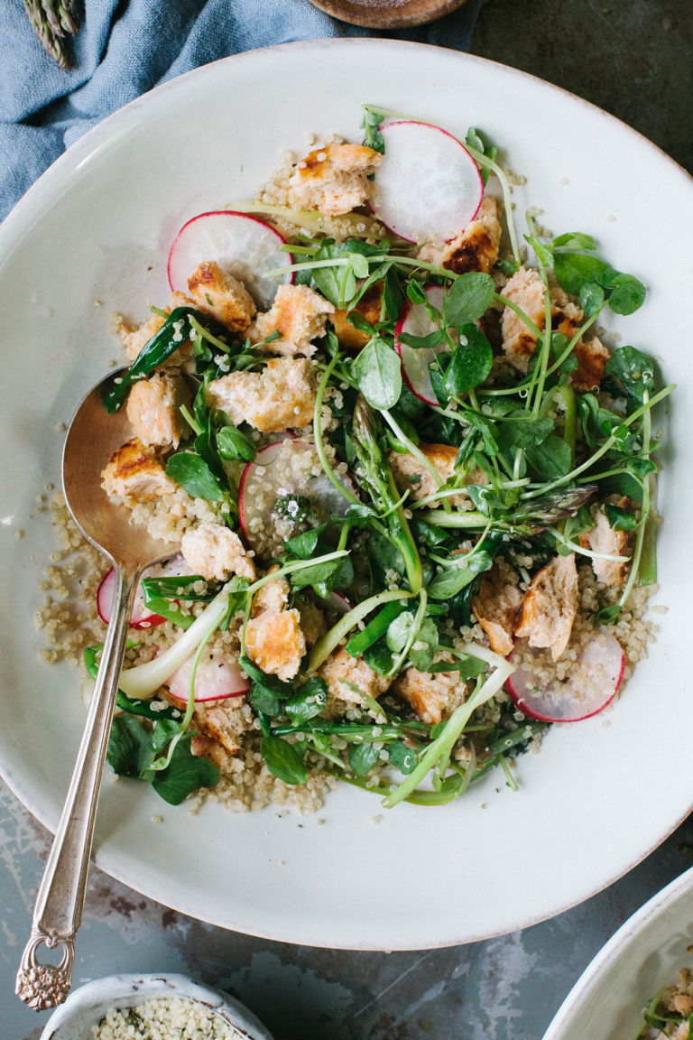 Recipe | Easy Quinoa Salad With Ramps, Asparagus, Radishes, and Salmon ...